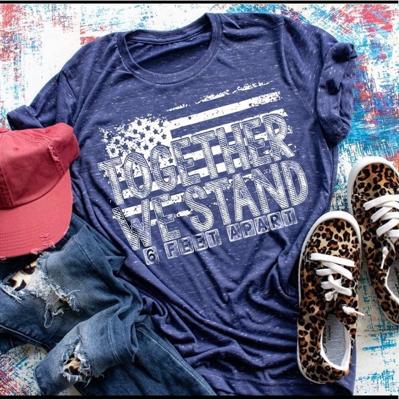 Mabel and Lola | Tops | Social Distancing Tee Together We Stand 6ft ...